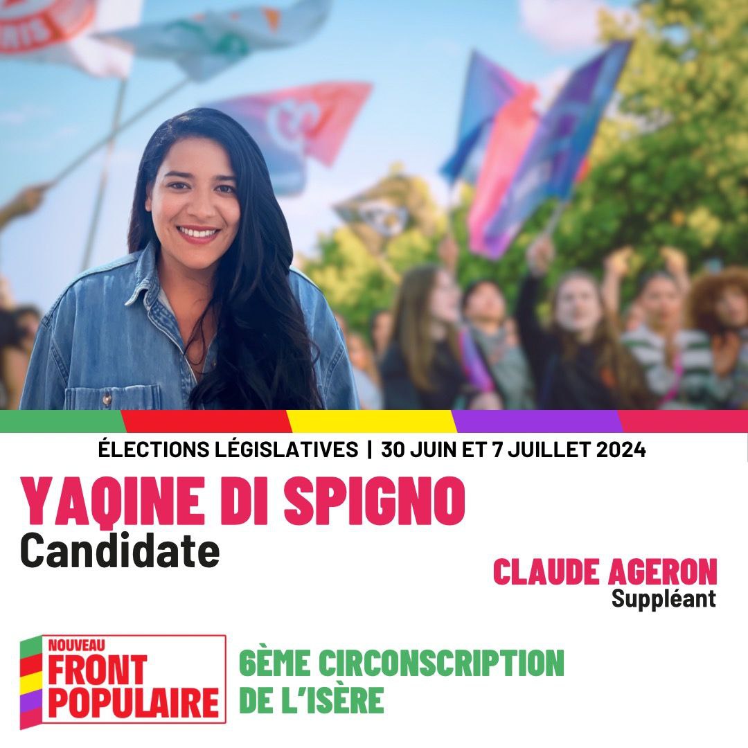 Yaqine Di Spigno candidate pour le Front Populaire le 30 juin